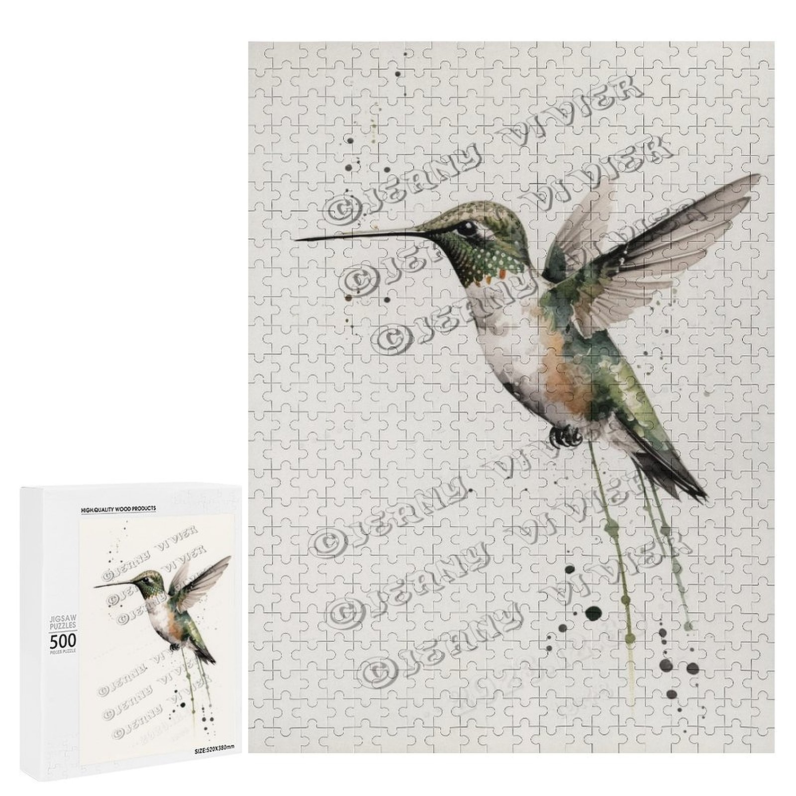 Relaxing 500 Piece Puzzle for Adults – Hummingbird Wooden Jigsaw ...