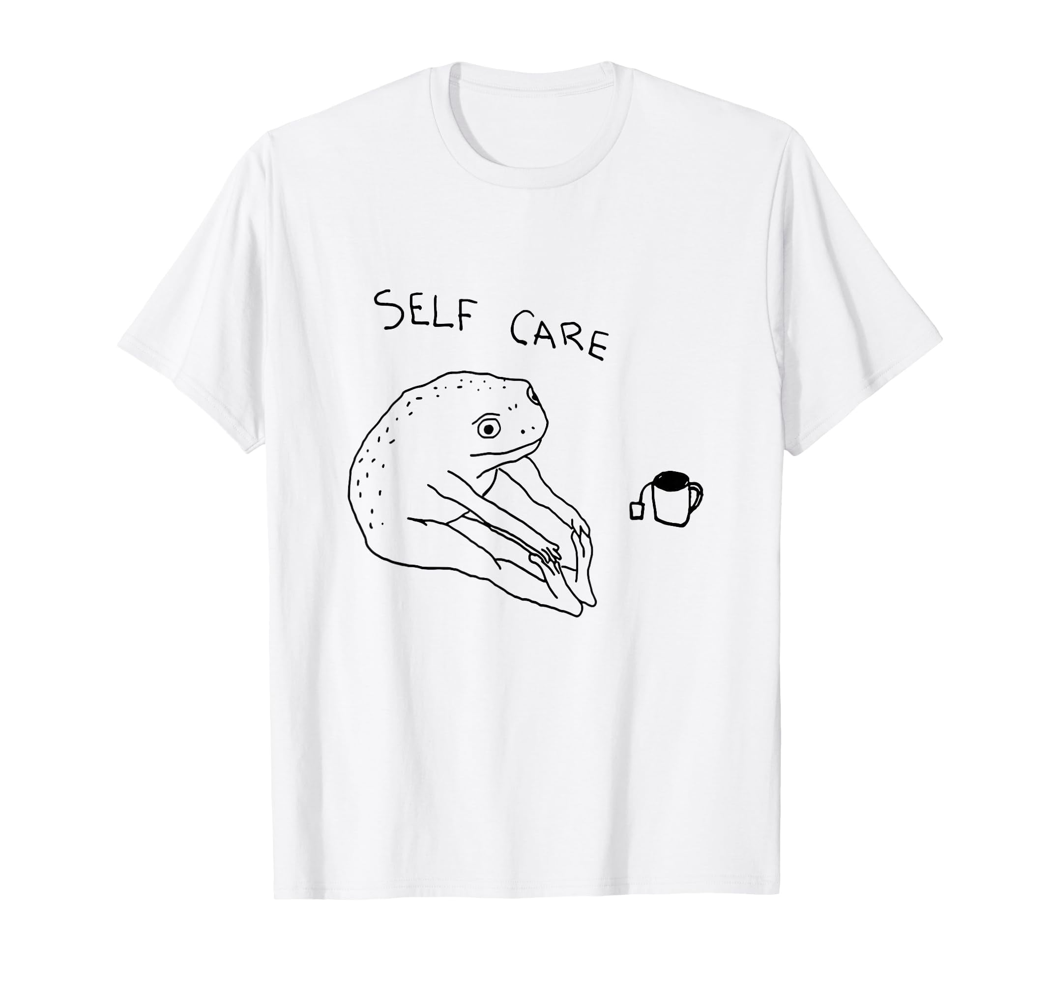 Relaxing Cartoon Frog Self Care T-Shirt for Comfort and Positive Vibes ...