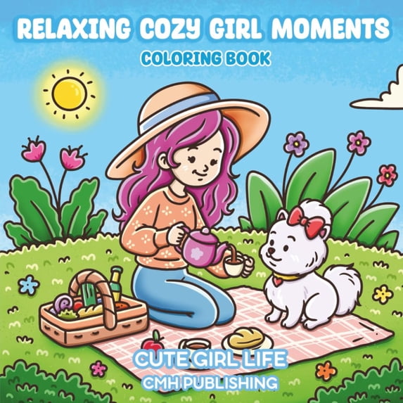 Relaxing Cozy Girl Pet Moments Coloring Book - Walmart.com