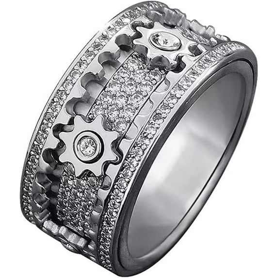 Relaxing Emotional Rings Fidget Spinner Man Couples Rotating Mechanical ...