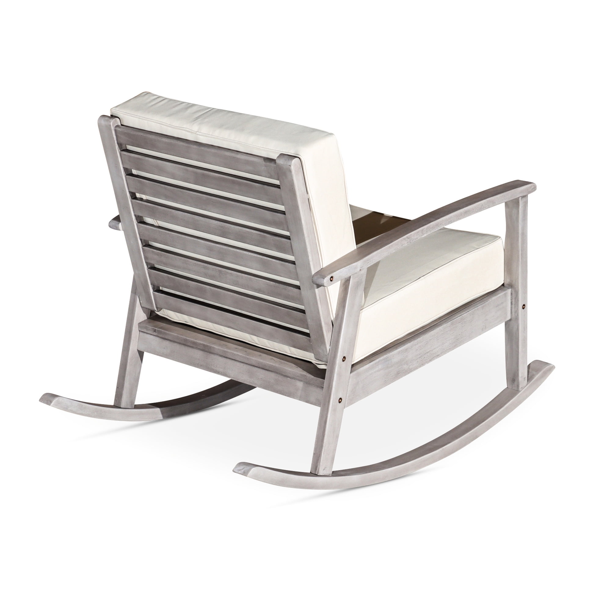 Relaxing Eucalyptus Rocking Chair With Burgundy Accents, Silver Gray ...