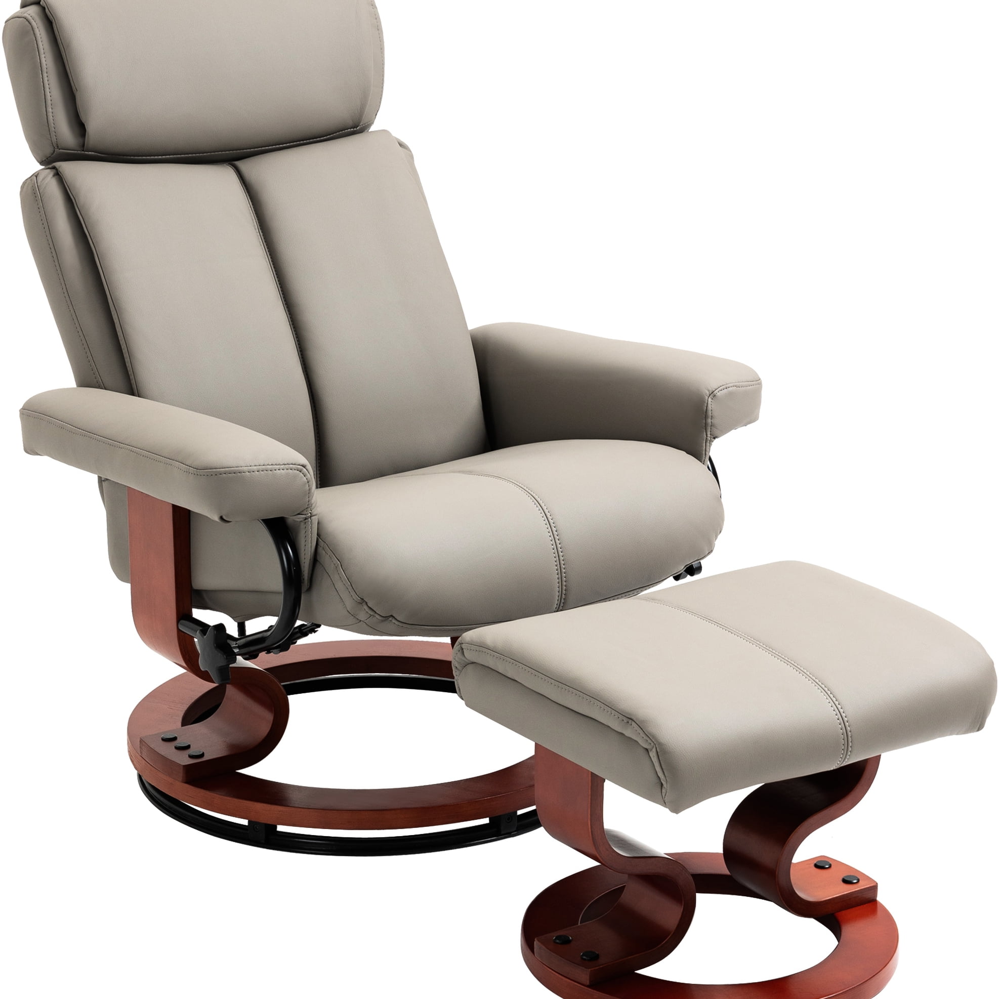 Relaxing Grey Recliner , , Adjustable & 360° Rotation Swivel Chair With ...