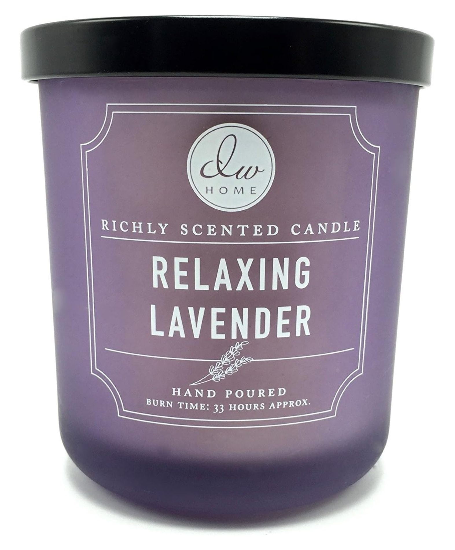 Relaxing Lavender Scented Candle Hand Poured Into a Frosted Heavy Glass ...