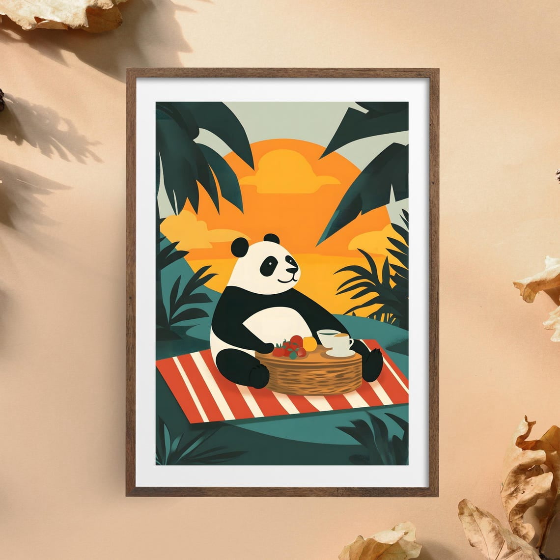 relaxing-pandacute-panda-picnic-poster-aesthetic-jungle-animal-print