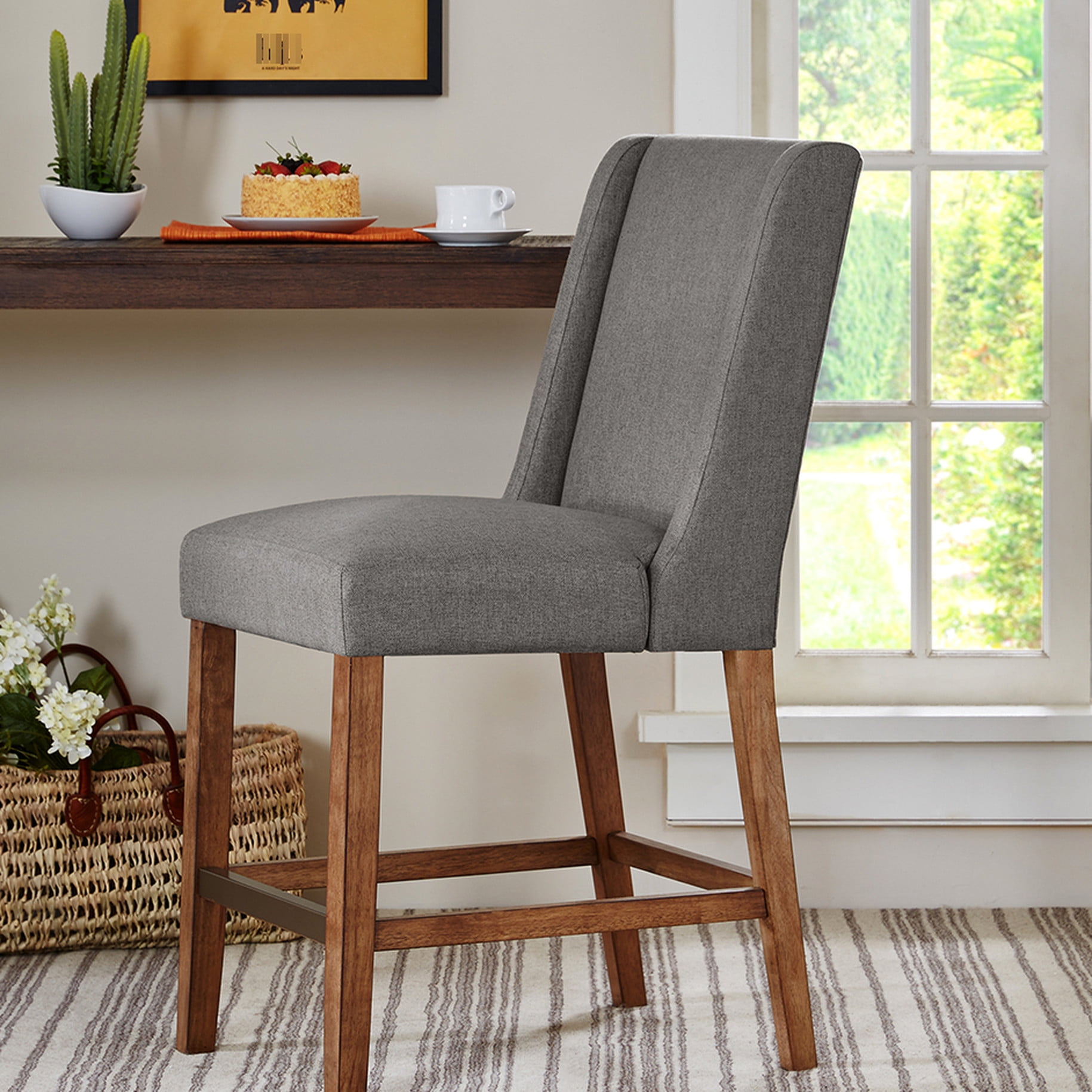 Relaxing Parson Stool | 100% Polyester Material | 25.75" Floor to Seat ...