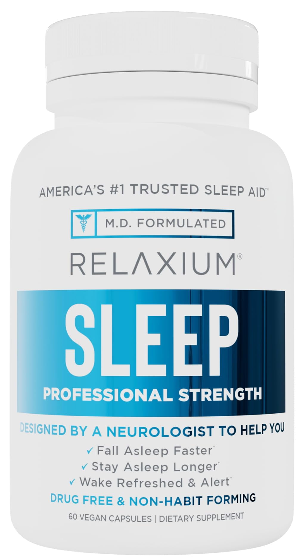 Relaxium Sleep Aid, Dietary Supplement, Non-Habit Forming, Supports ...