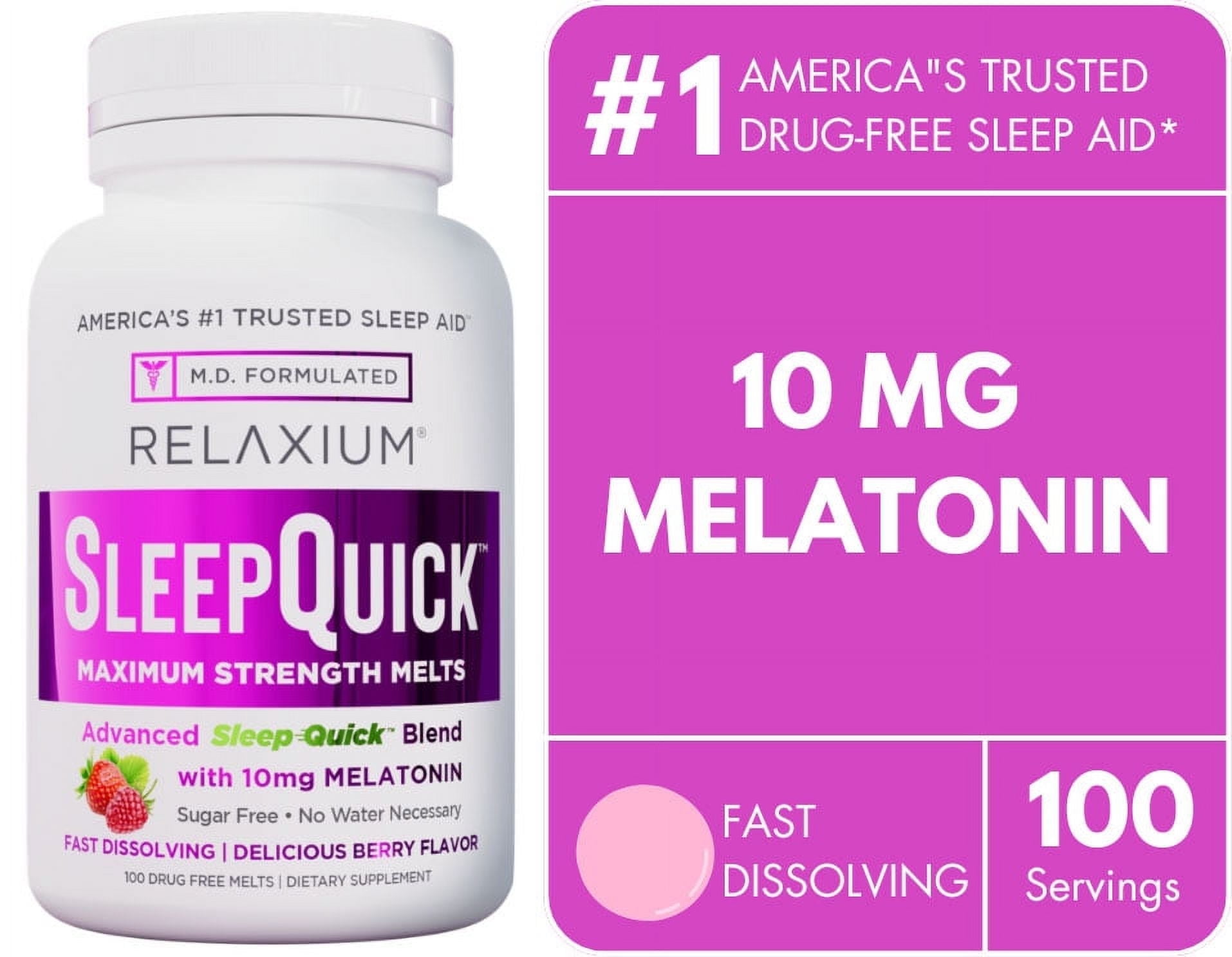 Relaxium Sleep Quick Maximum Strength Melts, Fast Acting Sleep Aid with ...