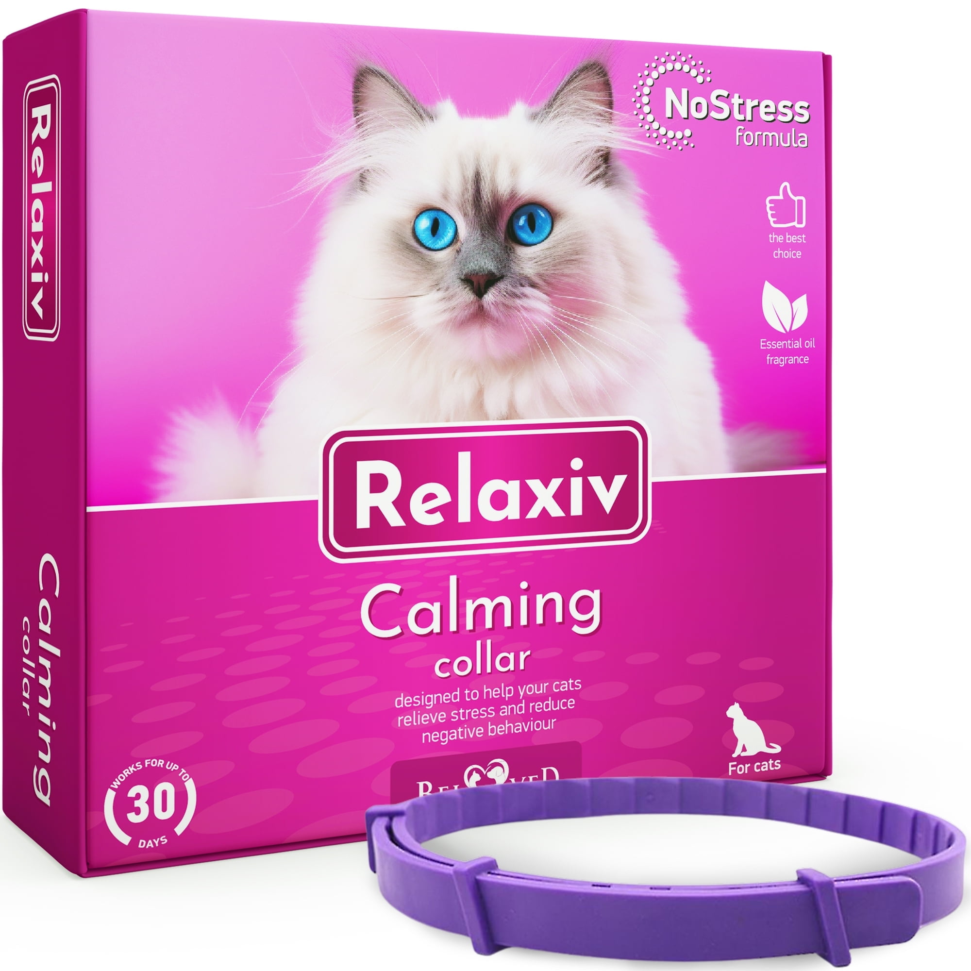 Beloved Pets Cat Calming Collar - Anti-Anxiety, Stress Relief, Helps ...