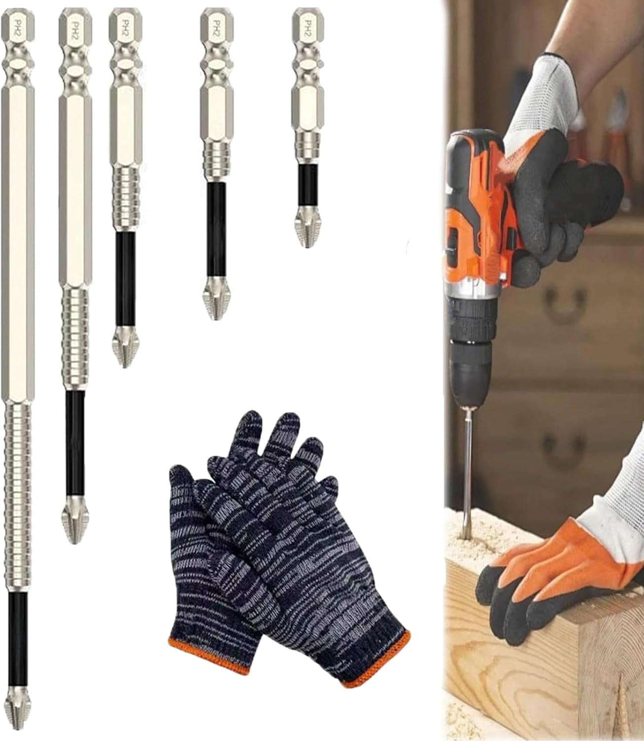 Relaxrich Drill Bits High Magnetic Screwdriver Drill Bit Set, Strong ...