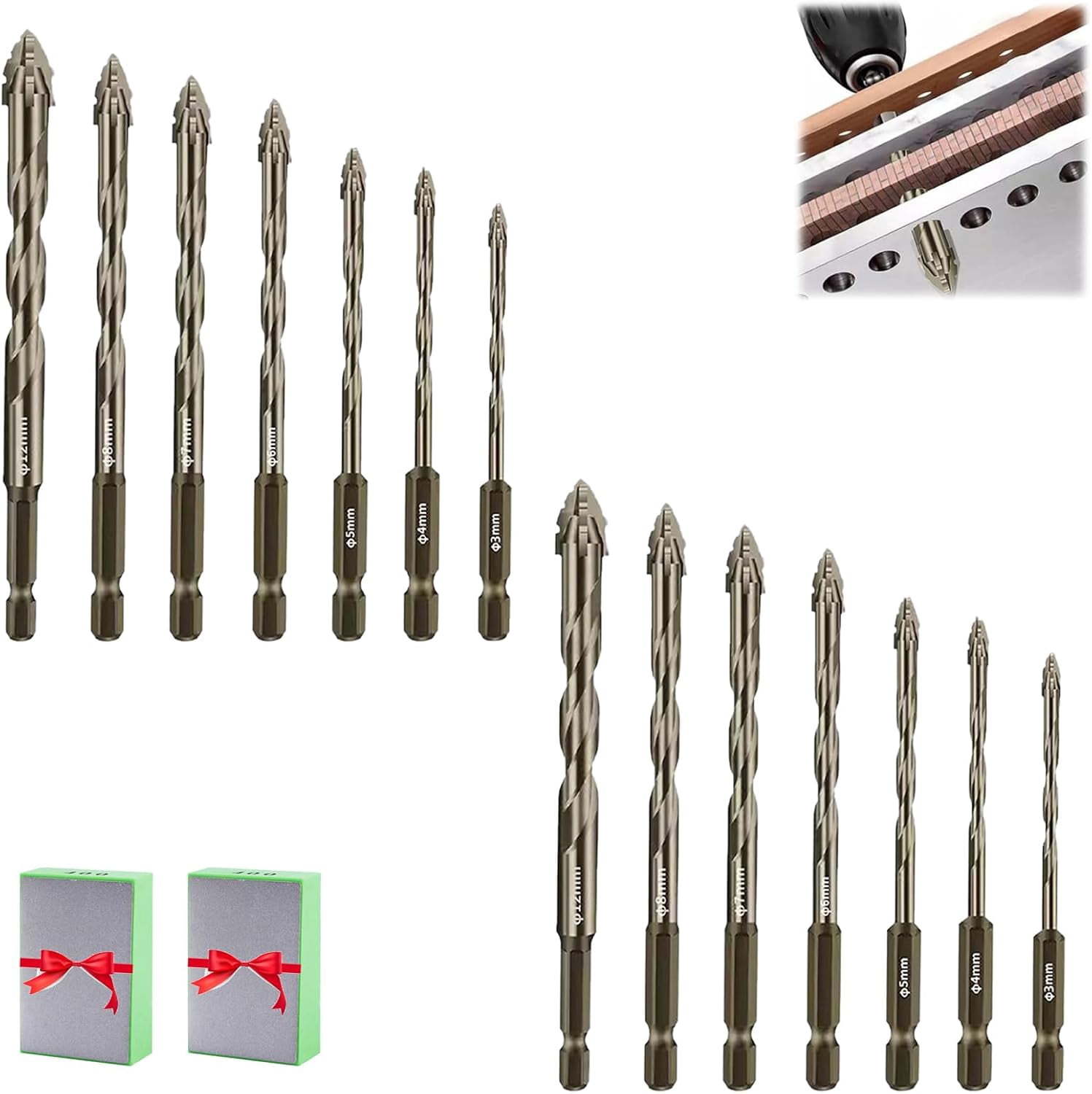 Relaxrich Drill Bits, High-Strength 4-Flute Serrated Eccentric Drill ...