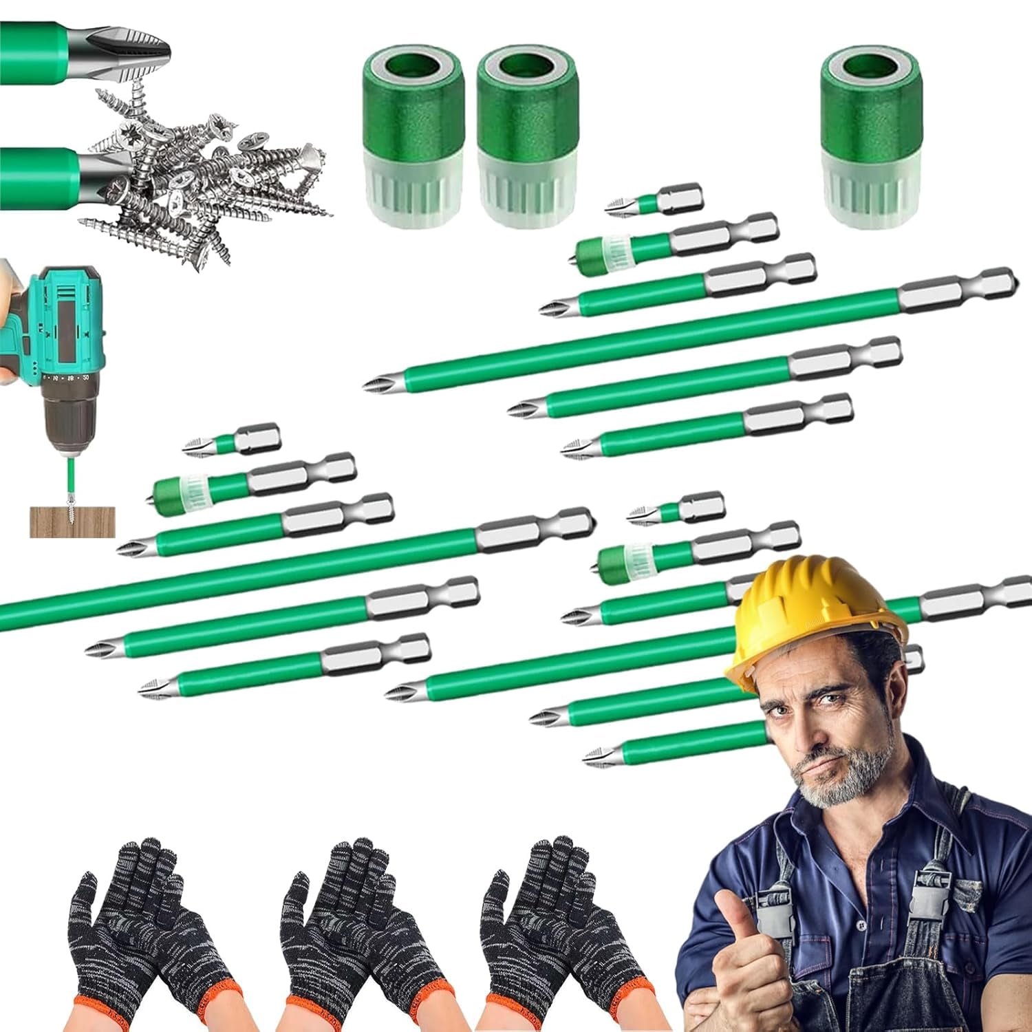 Relaxrich Drill Bits, Strong Magnetic Durability Screwdriver Drill Bit ...
