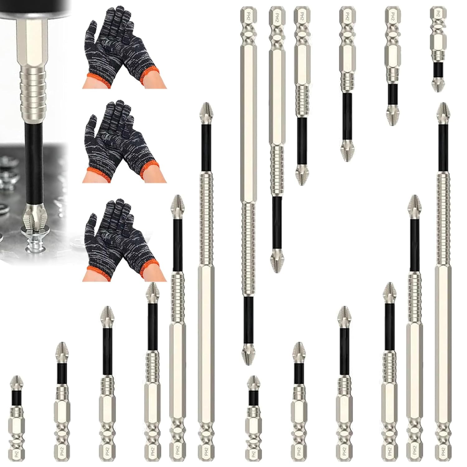 Relaxrich Drill Bits, Strong Magnetic Durability Screwdriver Drill Bit ...