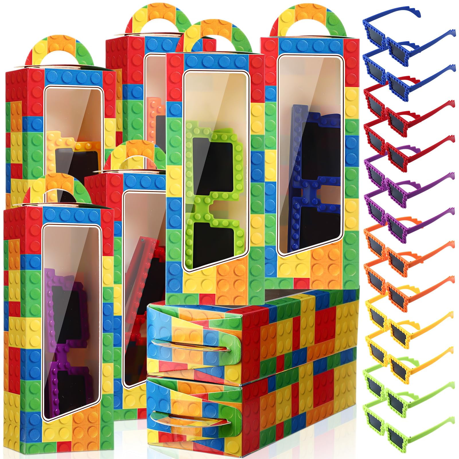 Relaxweex 24 Sets Building Block Party Favors Includes Building Bricks ...