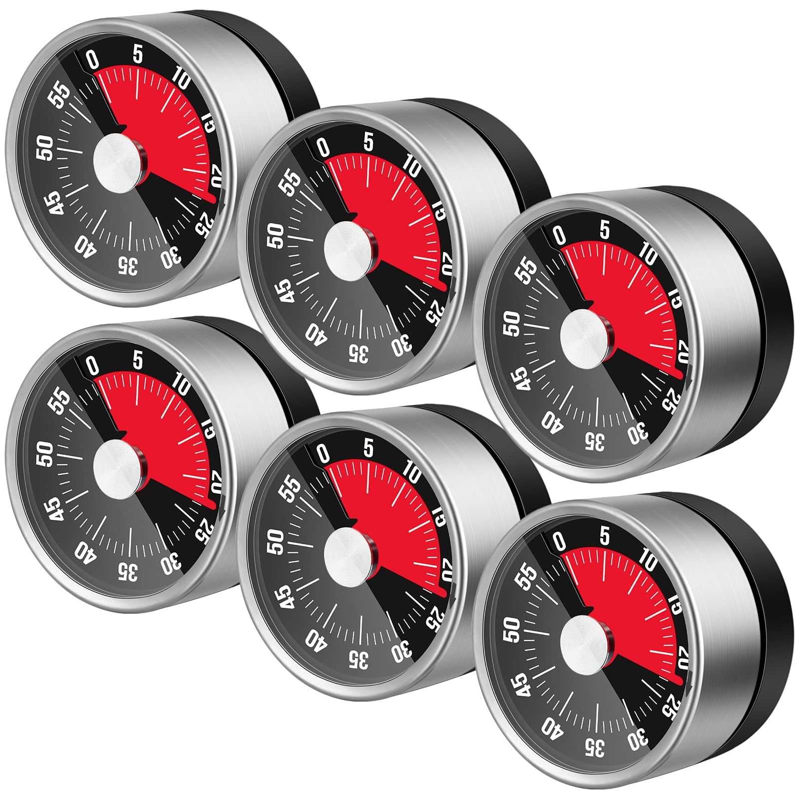 Relaxweex 6 Pcs 60 Minute Magnetic Visual Timer 2.36 Inches Small ...