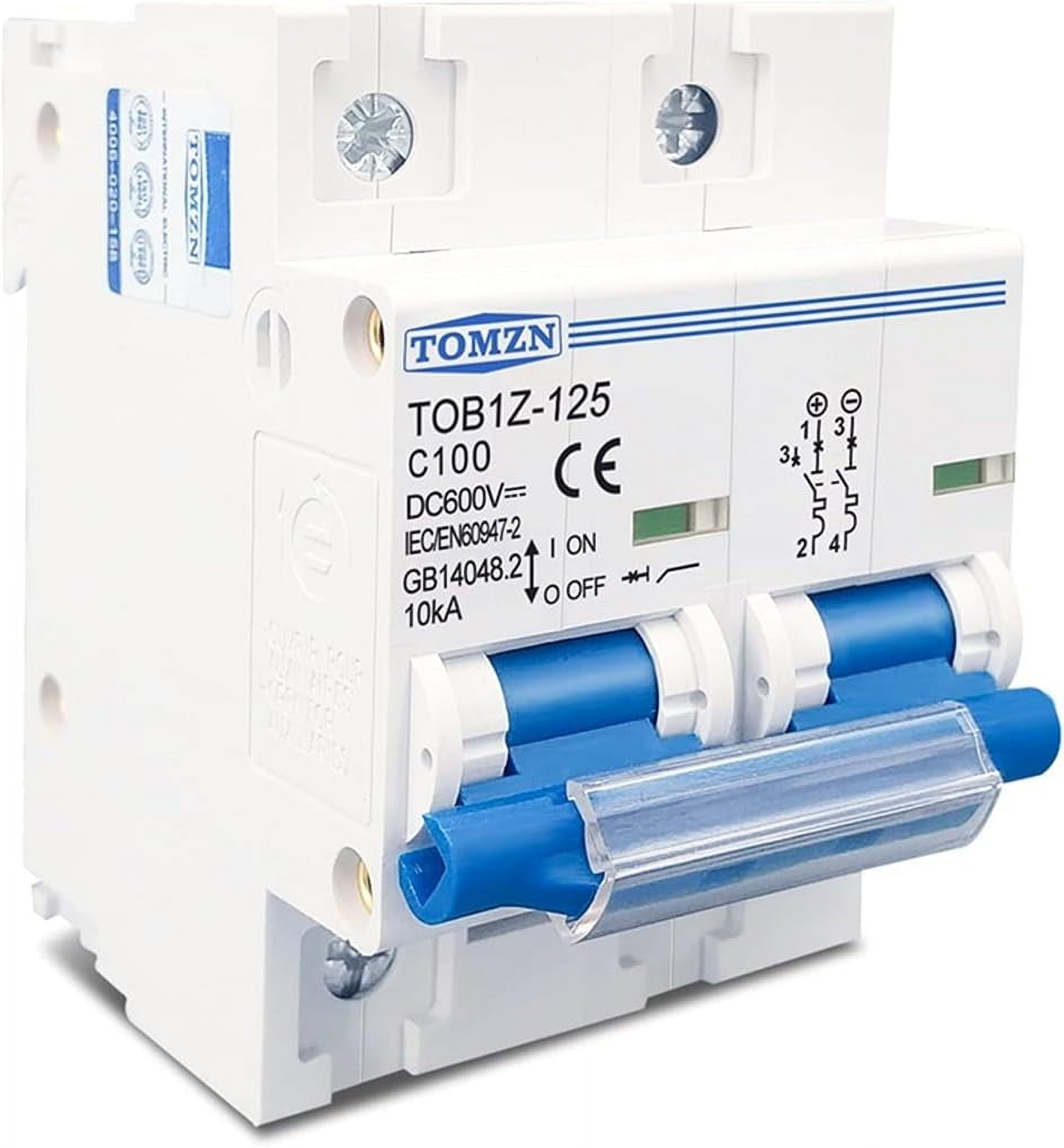 Relay 2P 125A 100A 80A DC MCB 600V Circuit Breaker for PV System ...