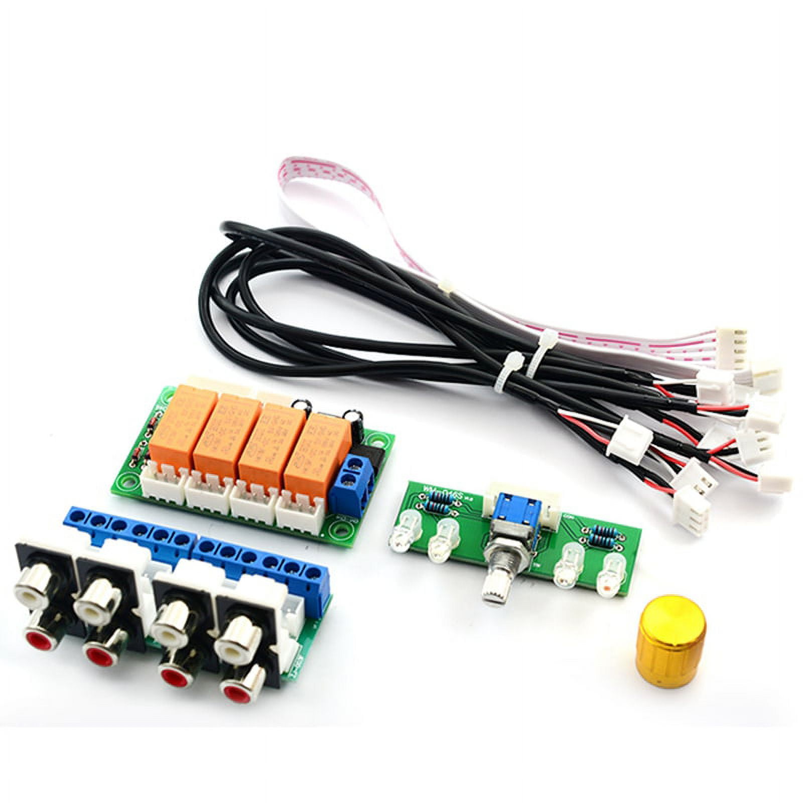 Relay 4-Way Audio Input Signal Selector Switching Audio Input Selection Board of Rotary ...