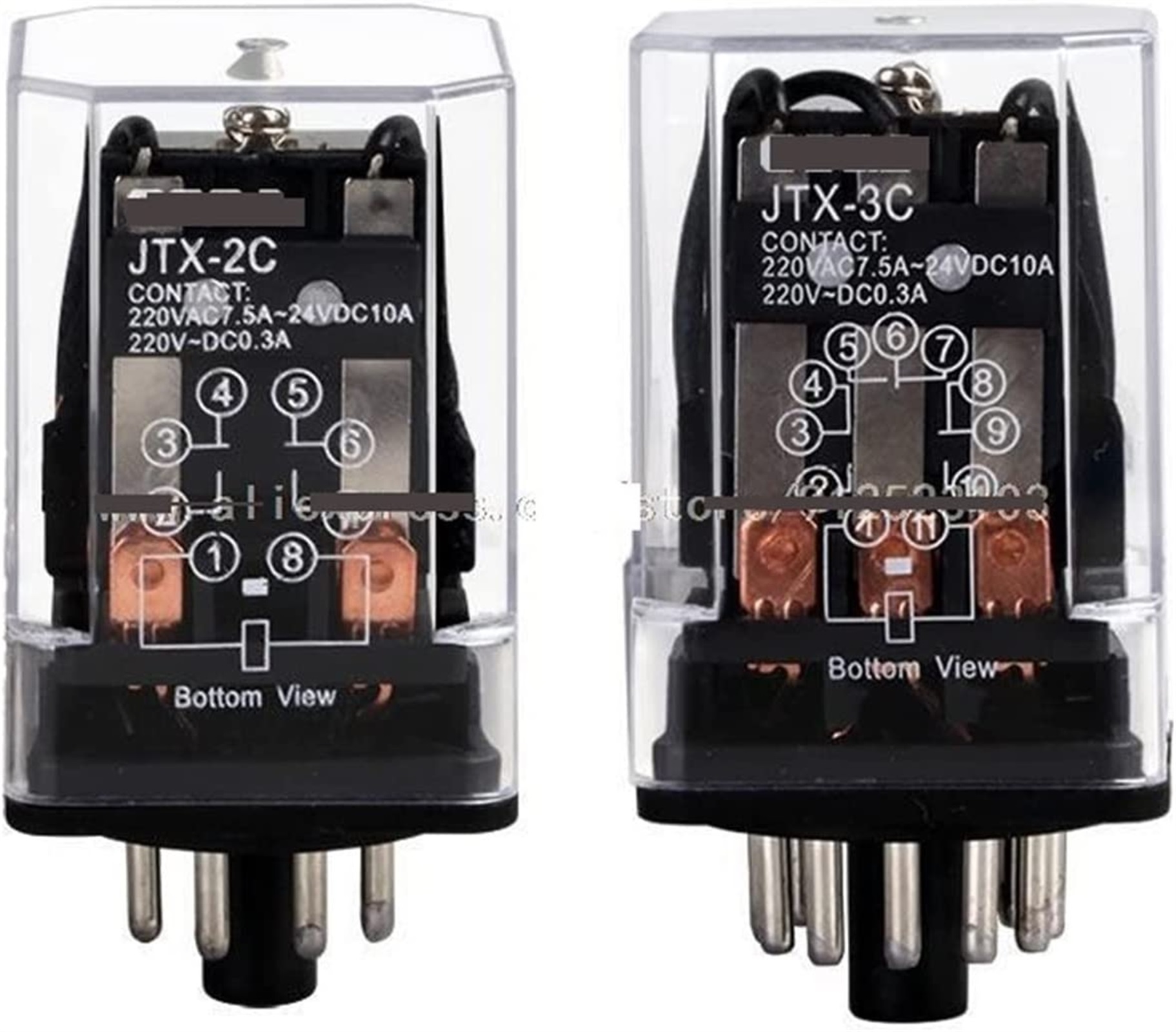 Relay Electromagnetic Relay JTX-3C 11Pins 24V 220V - Walmart.com