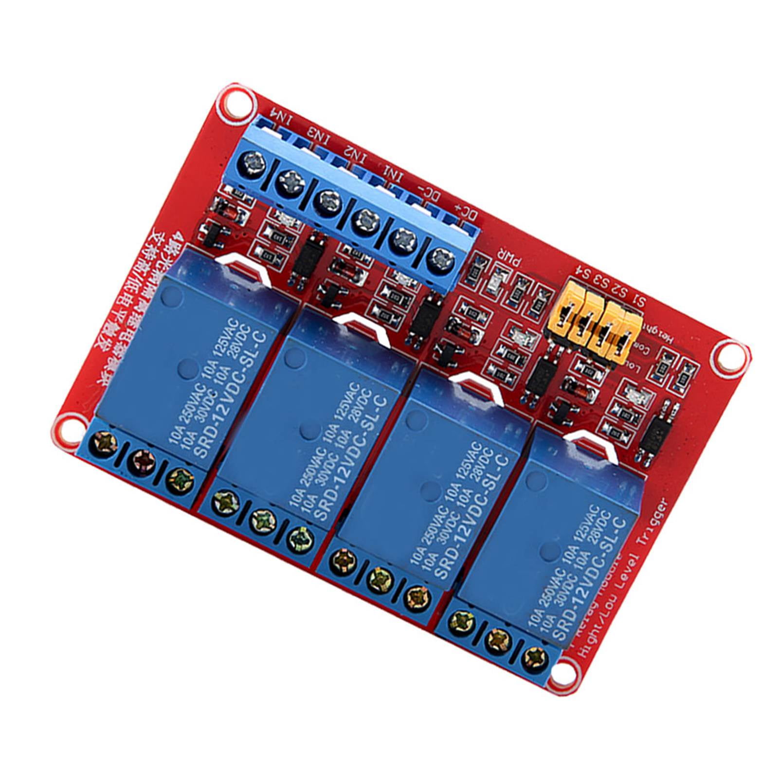 Relay Module,4 Channel Optocoupler Relay Module Board High & Low ...