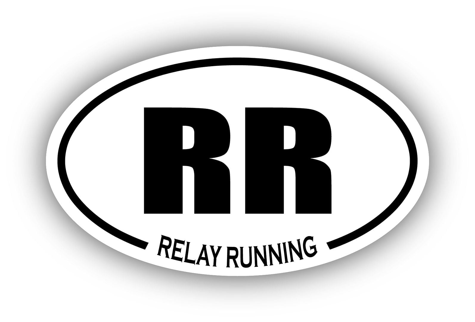 Relay Running RR Oval Bumper Sticker 3M Vinyl Decal 3 in x 5 in ...
