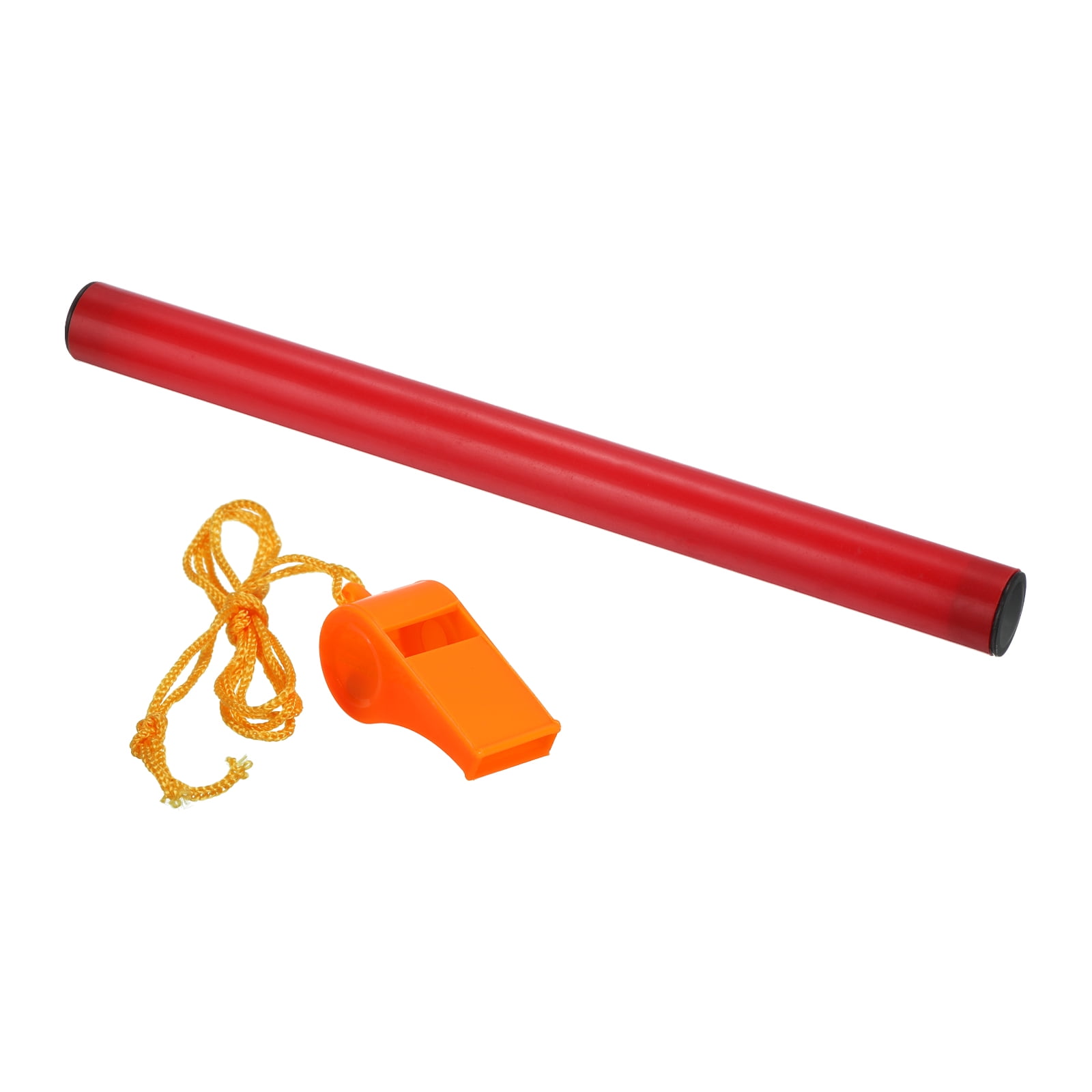 Relay Track Baton Plastic Race Running Stick Athletics with Whistle Red ...