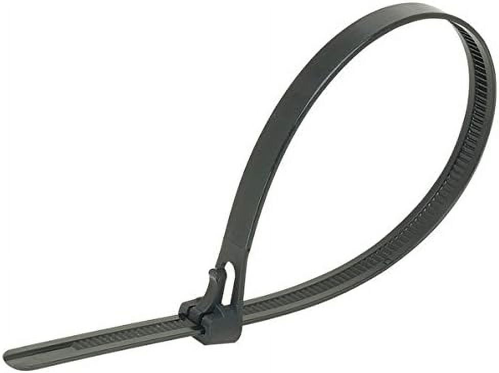 Releasable Cable Ties Black Reusable Nylon Plastic Ties (50, 150mm x 7 ...