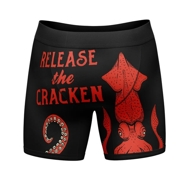 Release The Cracken Mens Boxers Funny Kraken Sea Octopus Butt Crack ...