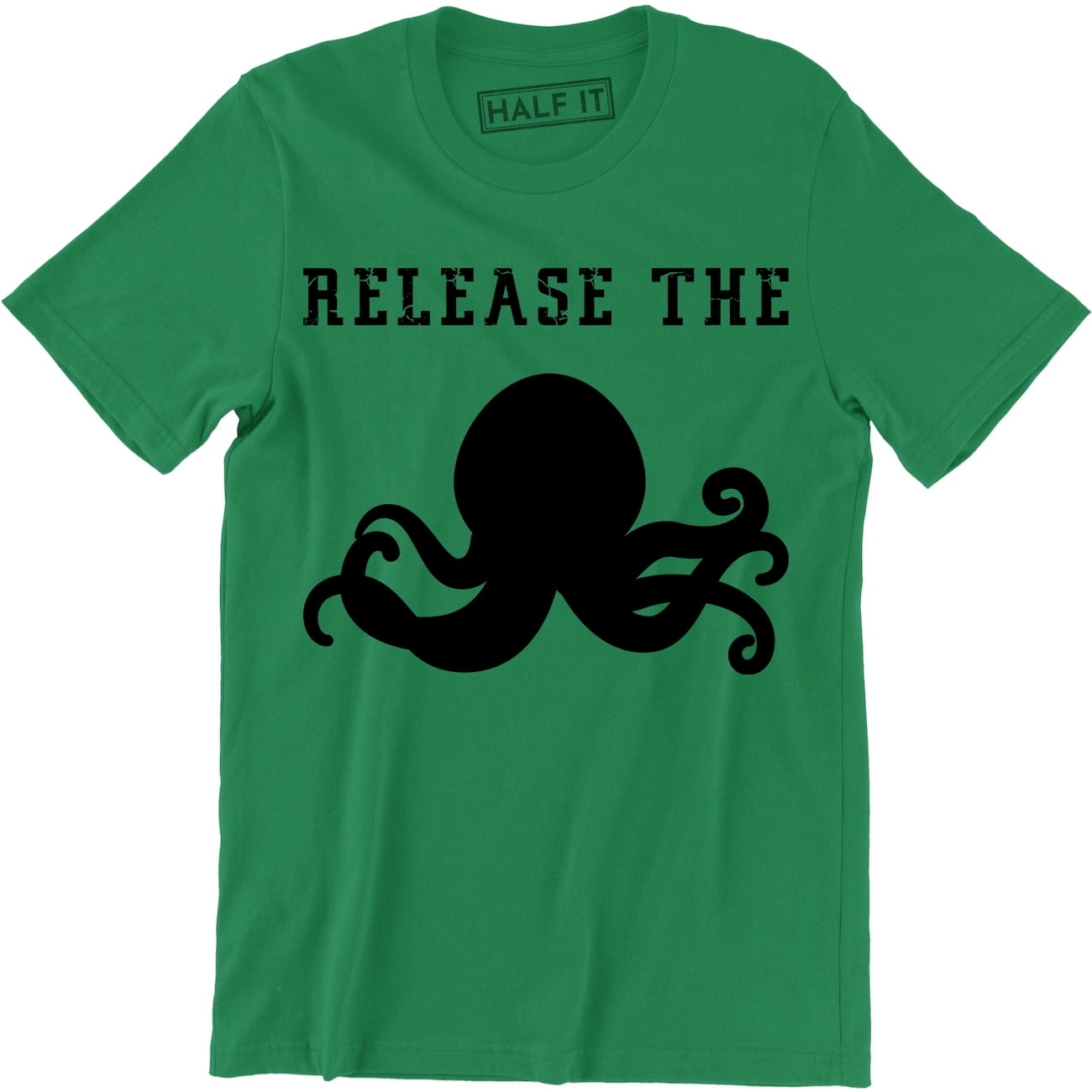 Release The Octopus Titan Giant Monster Squid Boat Men's T-Shirt ...