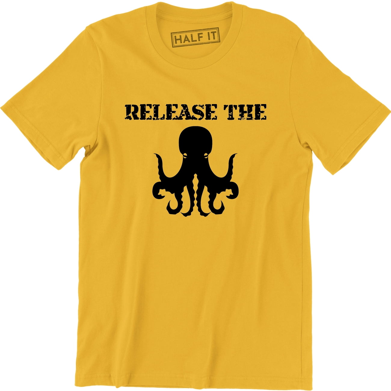Release The Octopus Titan Giant Monster Squid Boat Men's Tee Shirt ...