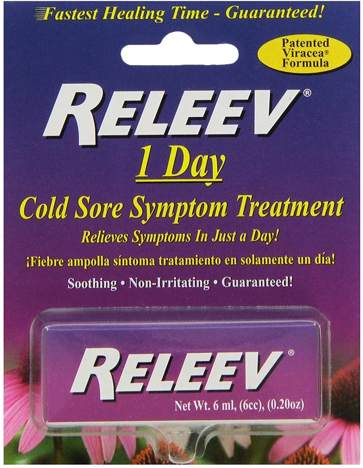 Releev 1 Day Cold Sore Treatment, Symptom Relief Gel, Soothing Formula ...
