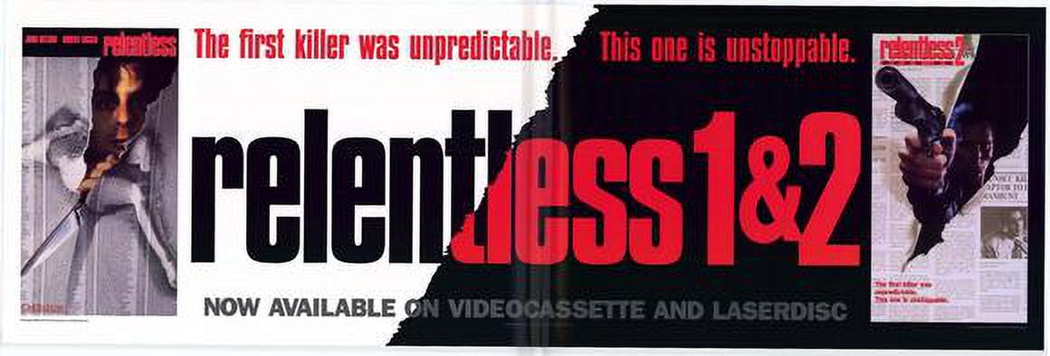 Relentless 1 & 2 - movie POSTER (Style A) (27" x 40") (1992) - Walmart.com