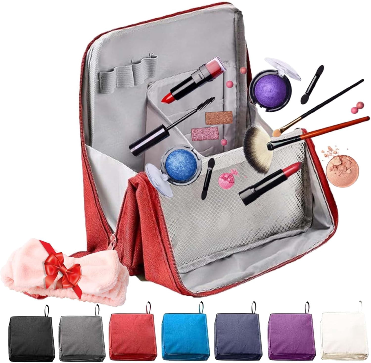 Relevanton Standing Makeup Bag, doresty makeup bag, 2025 New Portable ...