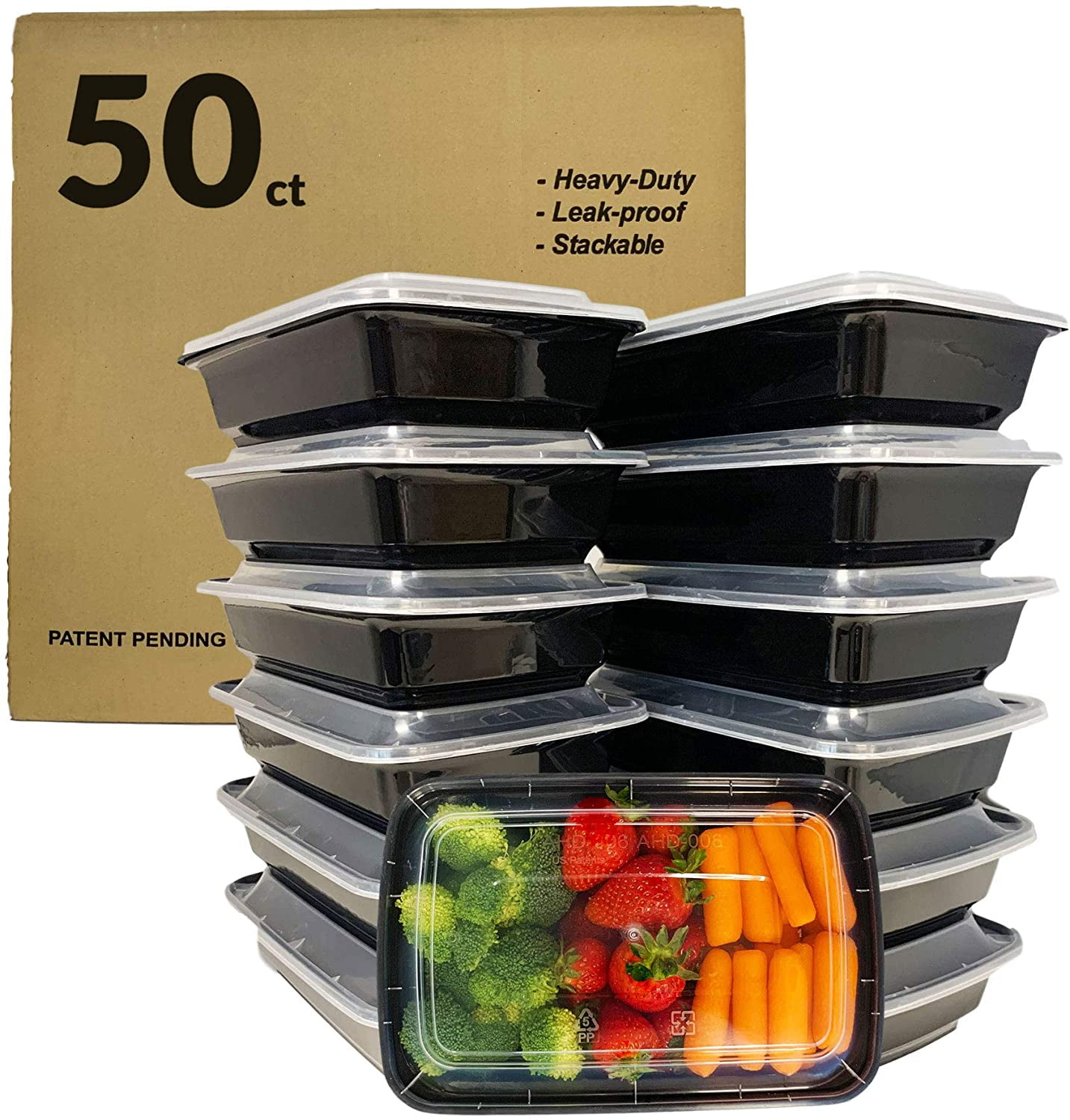 Reli. Meal Prep Containers, 28 oz. (50 Pack) - 1 Compartment Food ...
