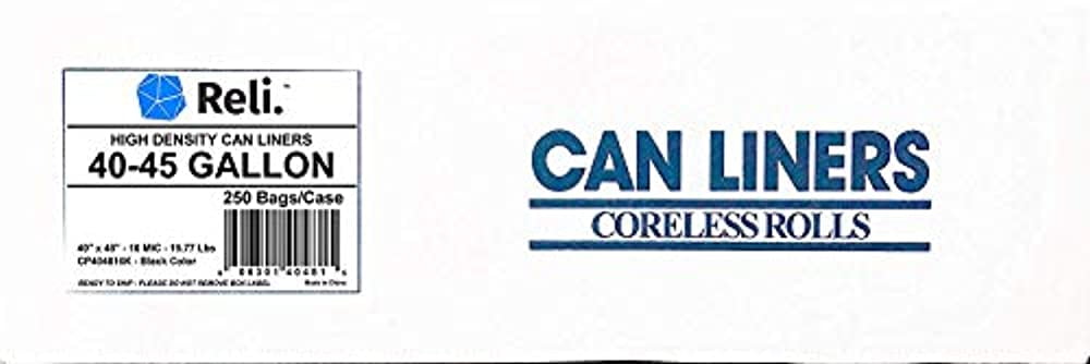 Reli. SuperValue Strong Plastic 40-45 Gallon Trash Bags, 250 Count ...