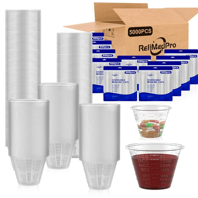 ReliMedPro Disposable Medicine Dosing Cups Graduated, Pack of 5000, 1 ...