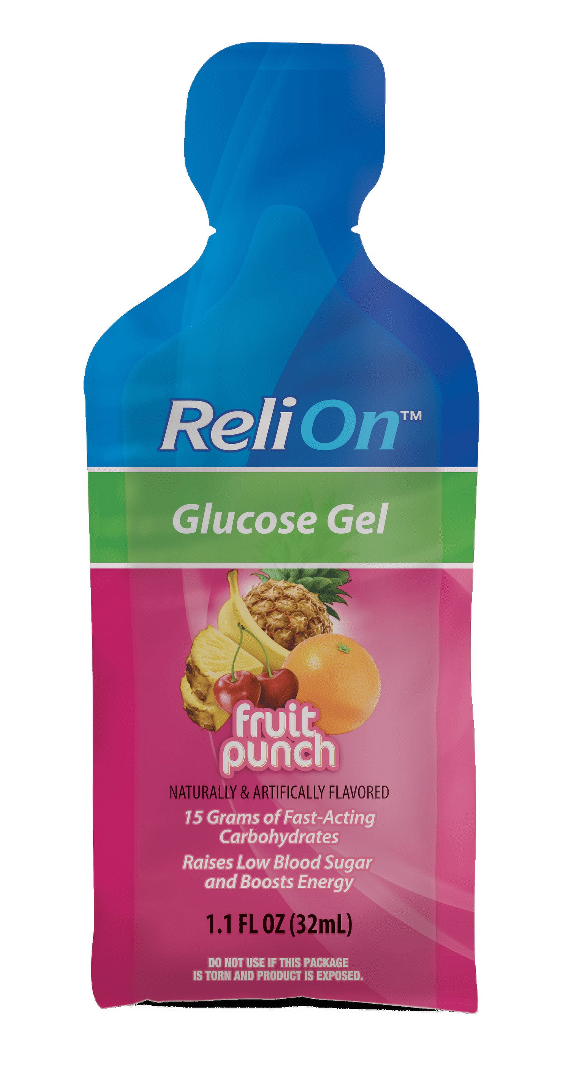 (3 pack) ReliOn Glucose Gel Fruit Punch, 1 Pouch, 15 Grams ...
