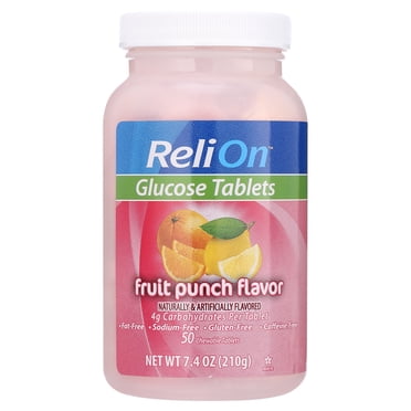 TRUEplus Glucose Tablets, Chewable, Orange Flavor, 4 gram Strength, 10 ...