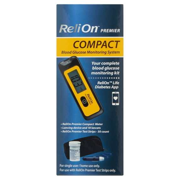 ReliOn Premier Compact Blood Glucose Monitoring System HSA/FSA Eligible ...