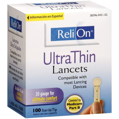 ReliOn Ultra Thin Lancets, 30 Gauge, 100 Count - Walmart.com