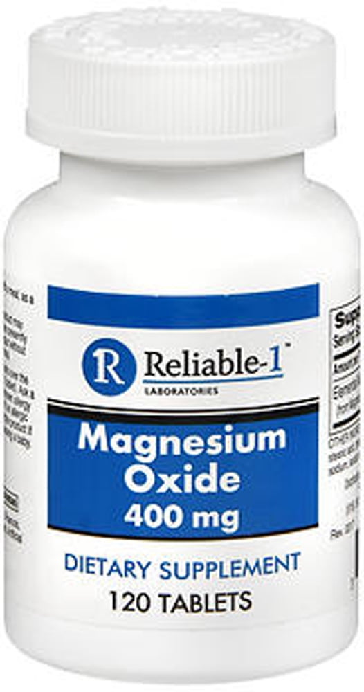 Reliable 1 Laboratories Magnesium Oxide Tablets, 400 mg, 120 Count ...