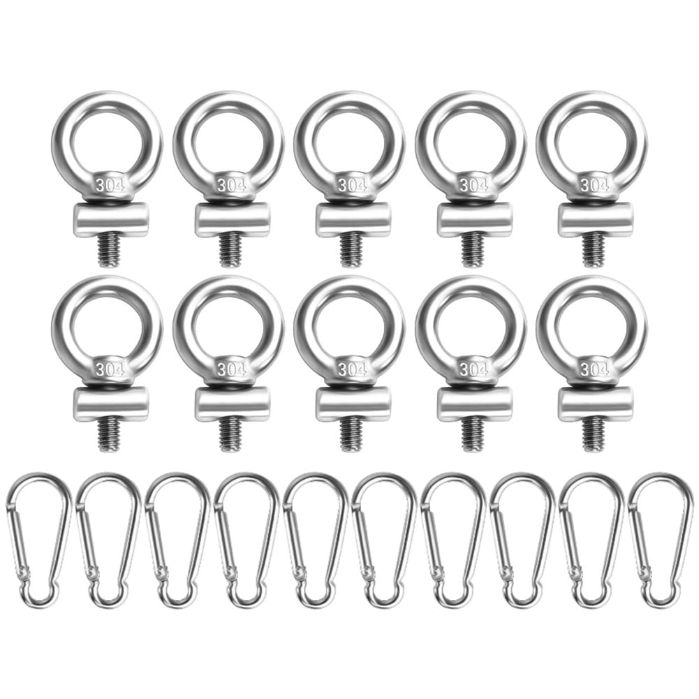 Reliable 10 Pack of Tent Track Rings with Spring Hooks for RV and Boat ...
