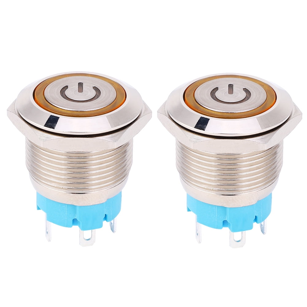Reliable 19mm Round 4PIN Self-Reset Push Button Switch With Light ...
