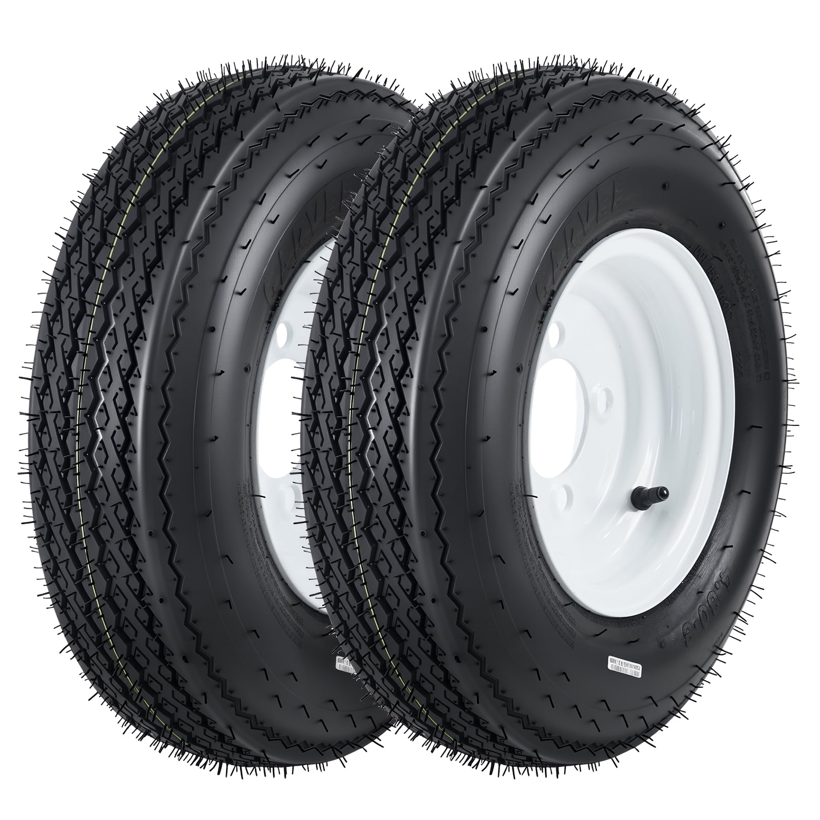 Reliable All-Weather Trailer Tires & Wheels Set - 4.80-8, Load Range C ...