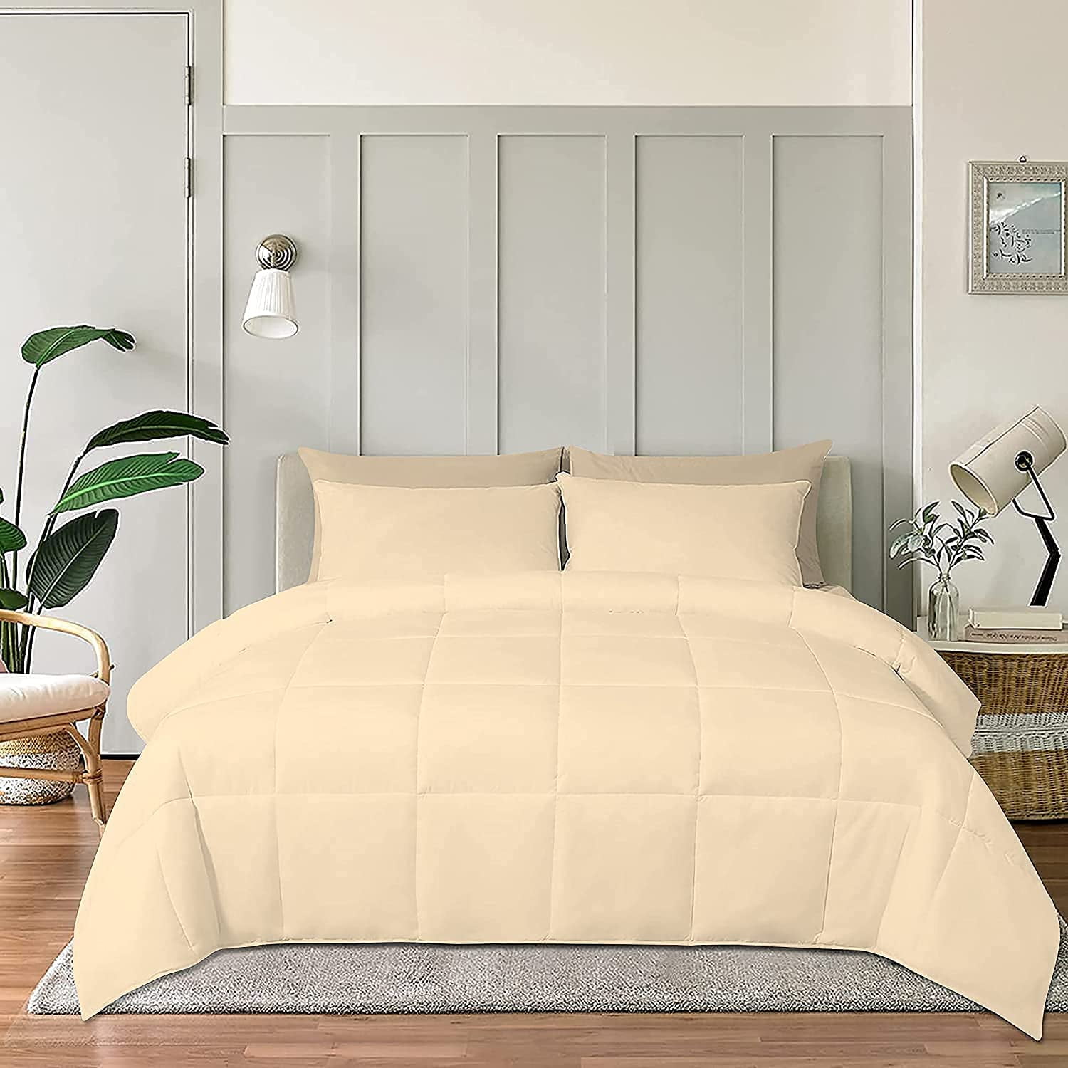 Reliable Bedding 100% Cotton Comforter, All Season Quilted, 600 Thread ...