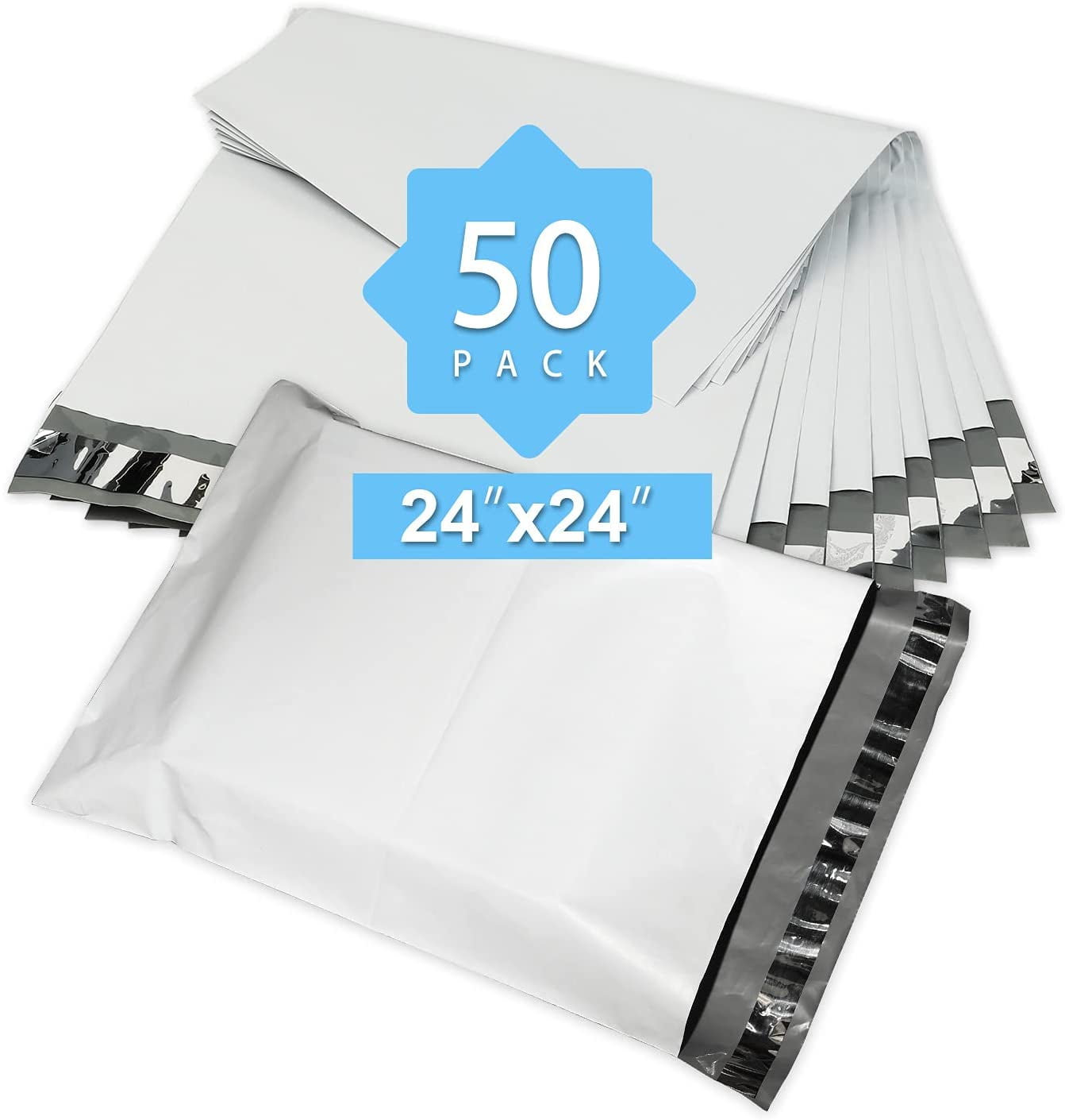 Reliable Mailer 24x24 Inch 50Pcs White Poly Mailers Bulk Envelopes ...