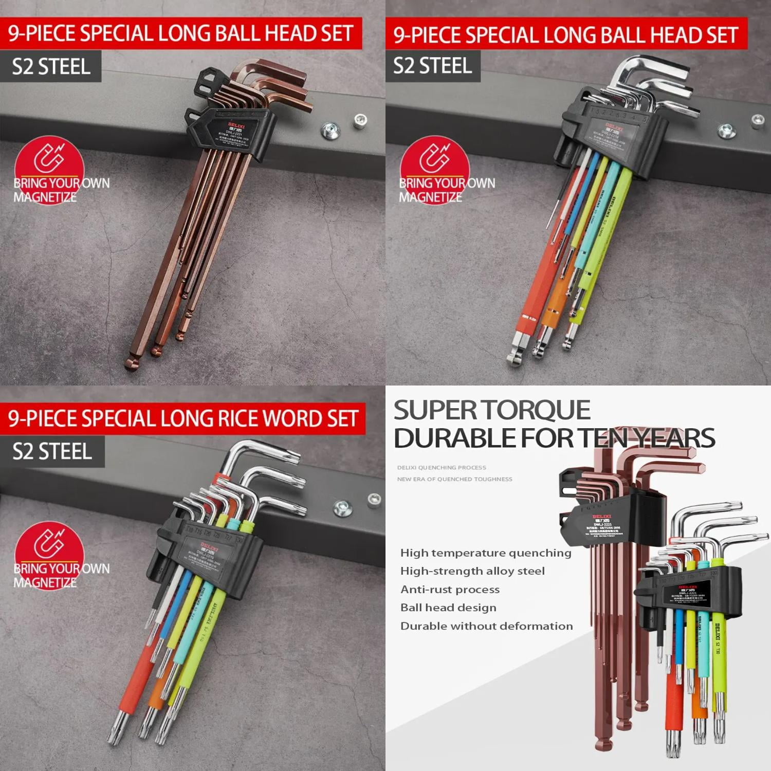Reliable and Versatile Professional Ball End Torx Star Keys L Type Hex ...