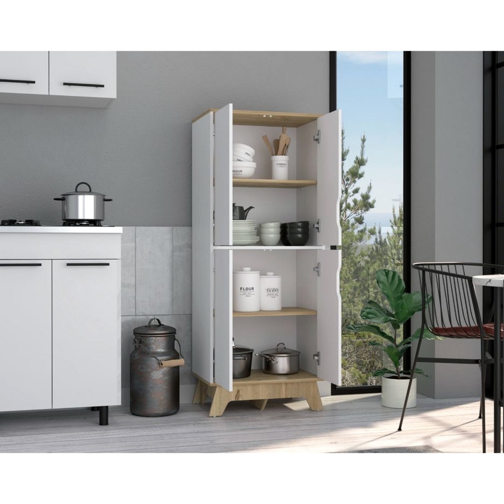 Reliable and Functional Storage - Four - leg Kitchen Pantry for Daily ...