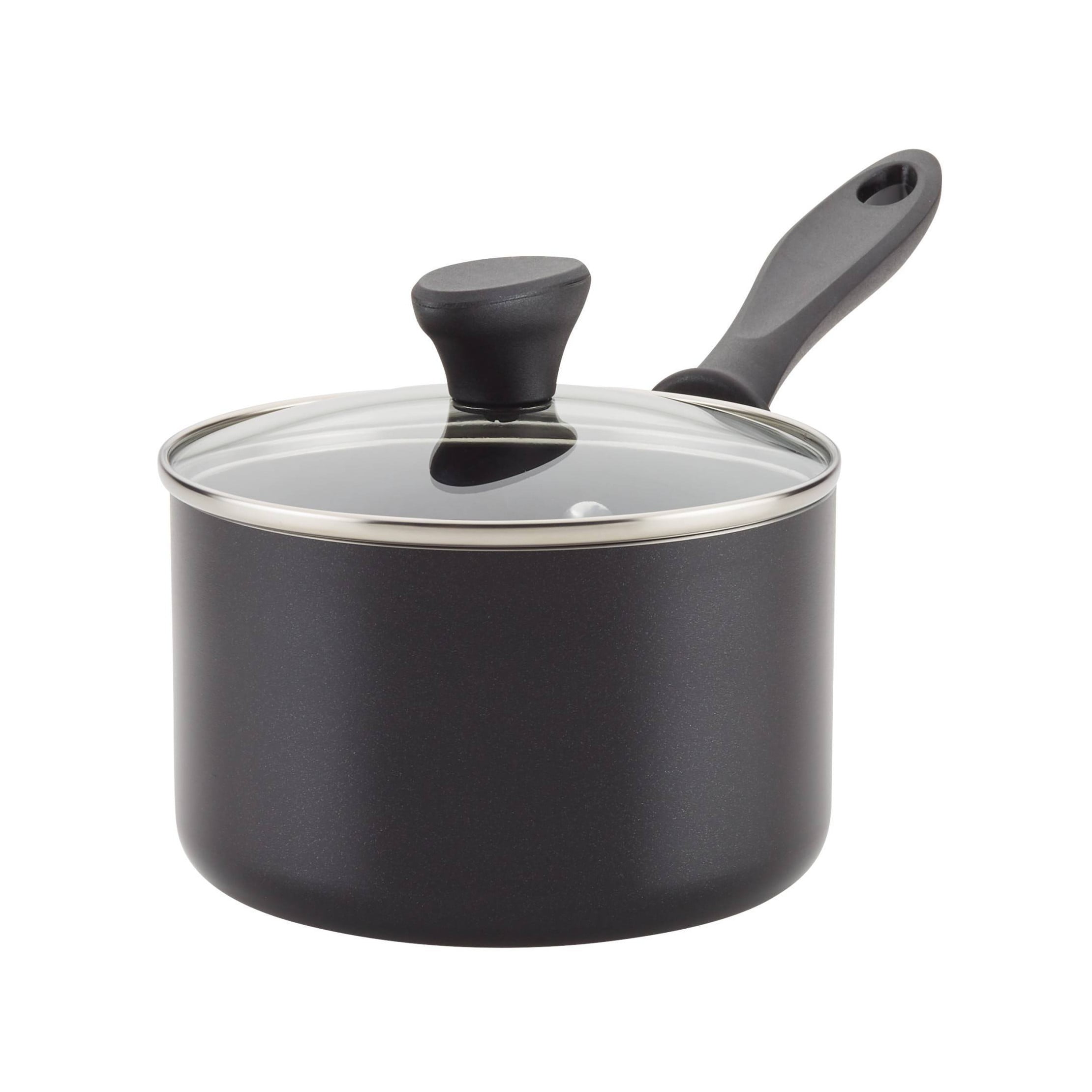 Reliance 2qt Aluminum Nonstick Covered Saucepan - Black: Dishwasher ...