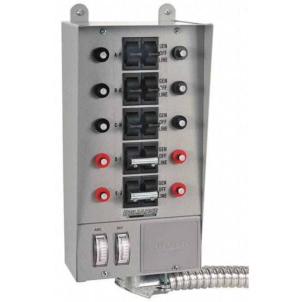 Reliance Controls Manual Transfer Switch,30A,125/250V 30310A - Walmart.com