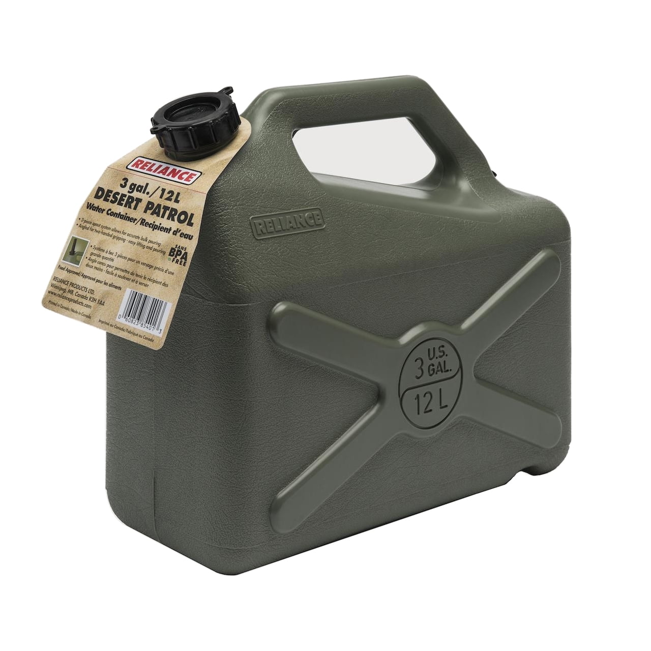 Reliance Products Desert Patrol Rigid Water Container Jug with Handle ...