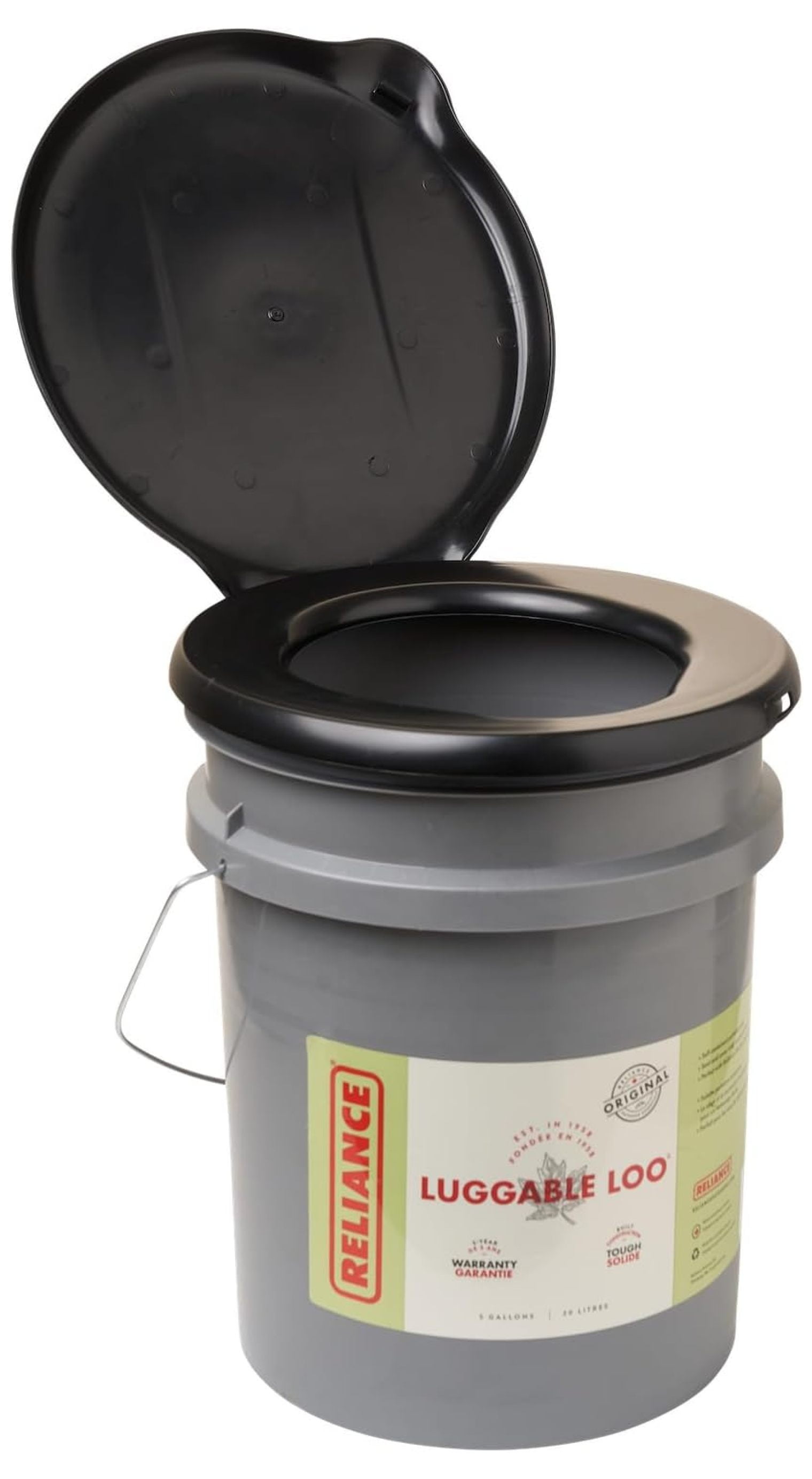 Reliance Products Luggable Loo Portable 5 Gallon Toilet W Snap on Lid ...